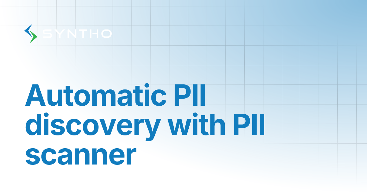 Automatic PII discovery with PII scanner | Syntho Documentation
