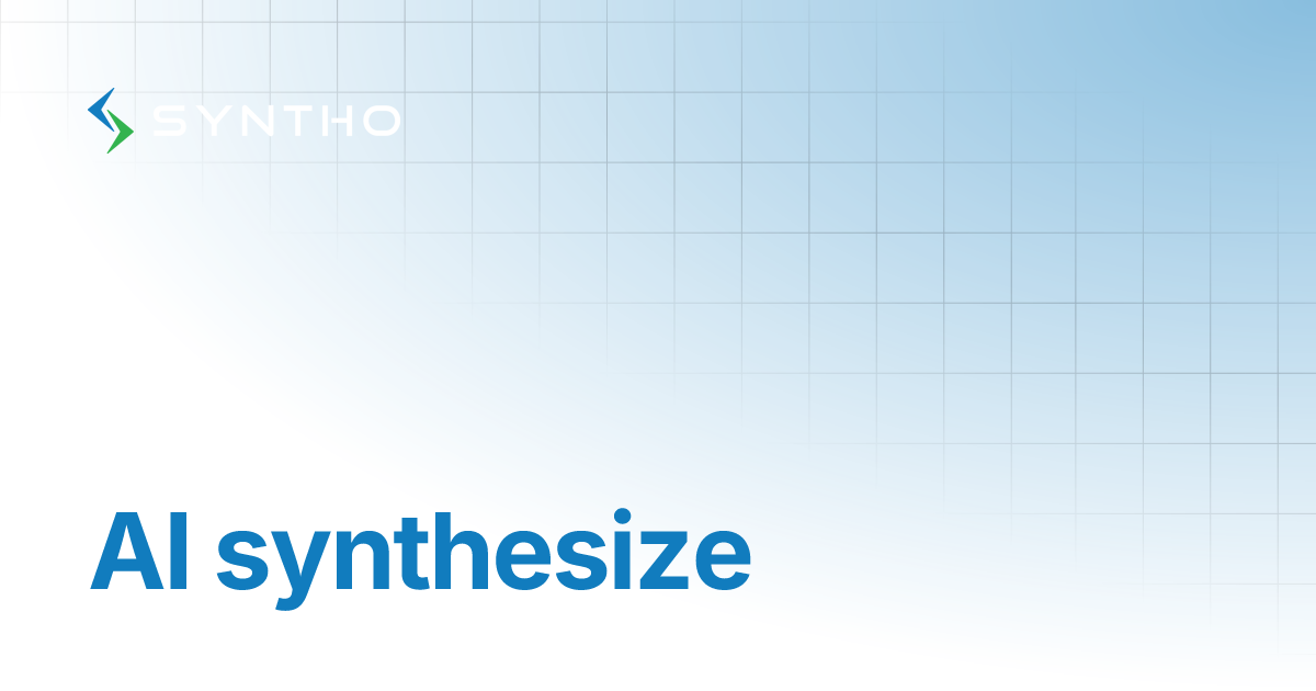 AI synthesize | Syntho Documentation