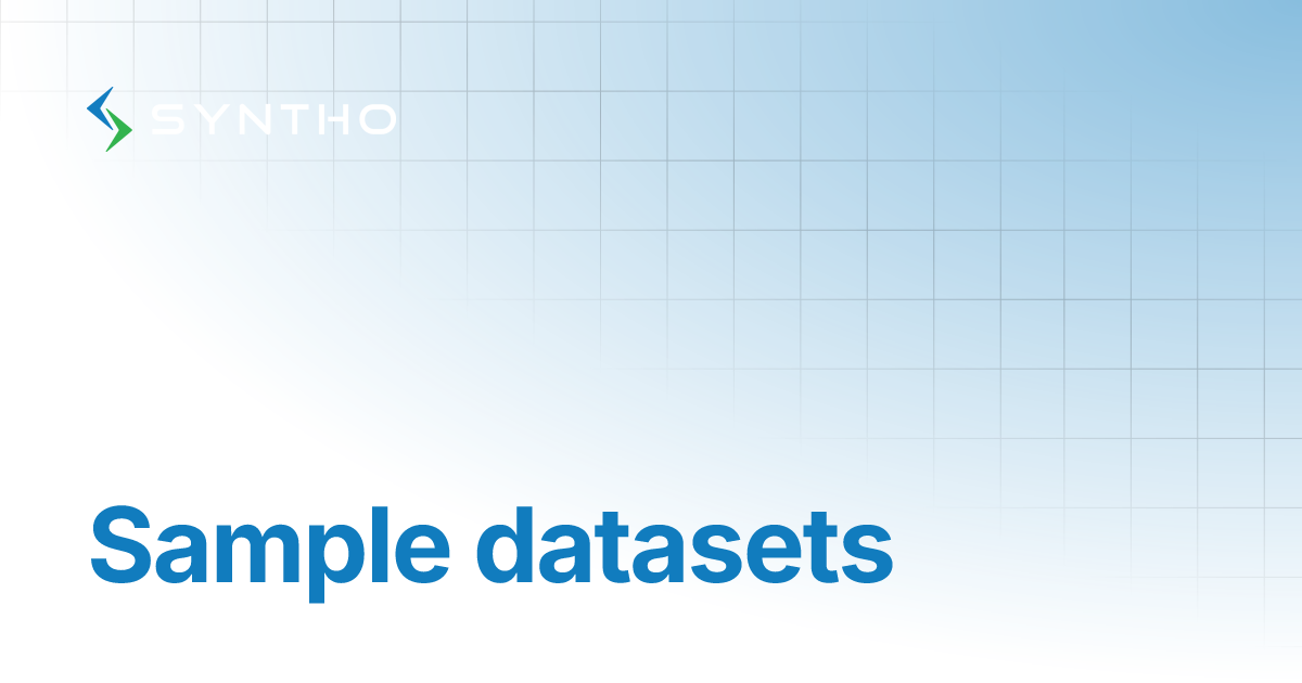 Sample datasets | Syntho Documentation