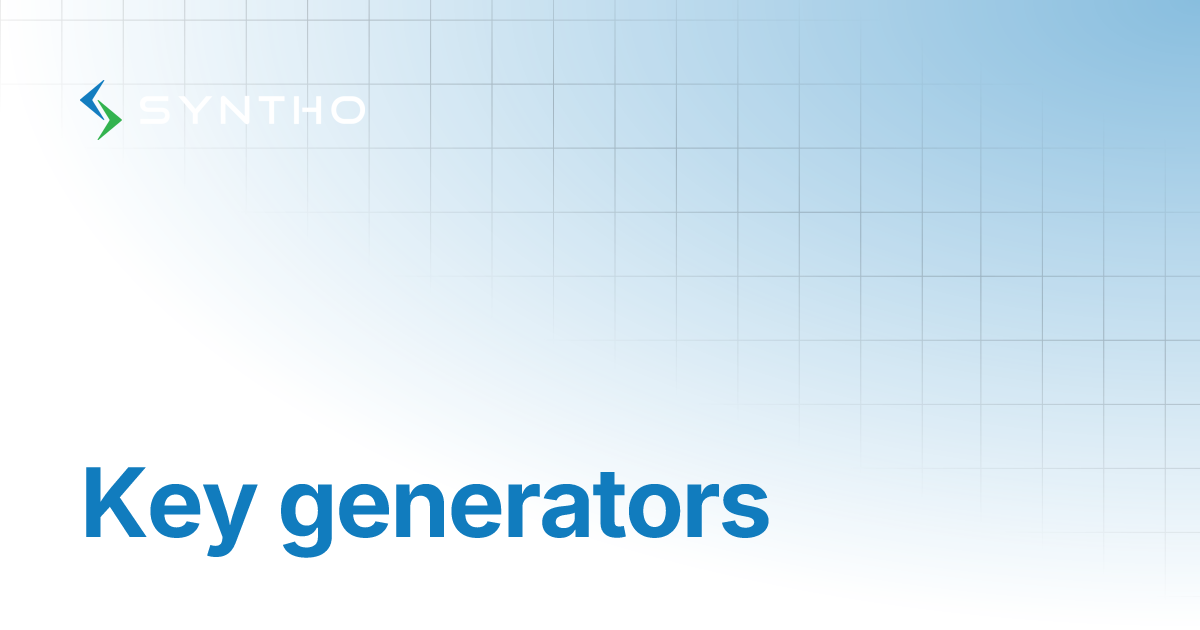 Key generators | Syntho Documentation
