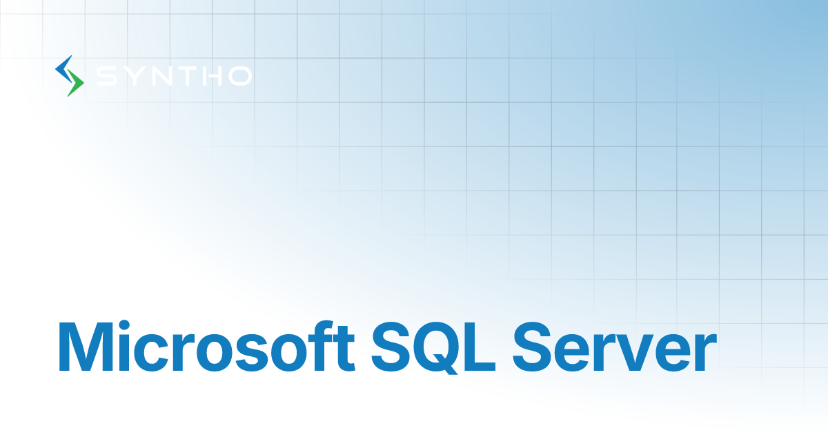 Microsoft SQL Server | Syntho Documentation