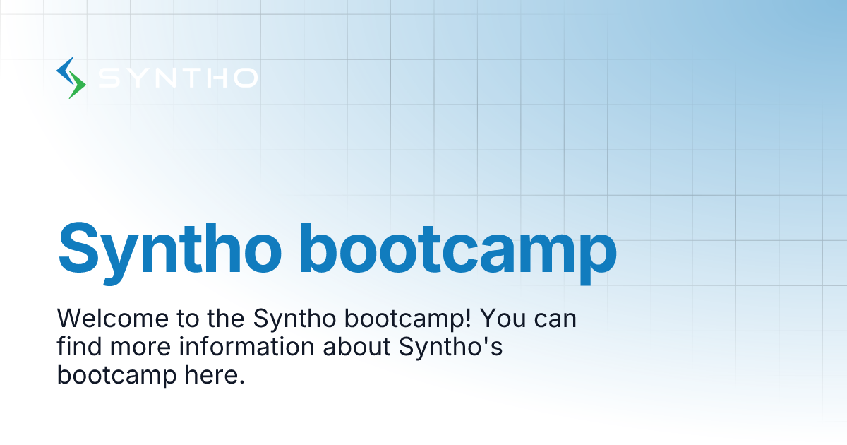 Syntho bootcamp | Syntho Documentation
